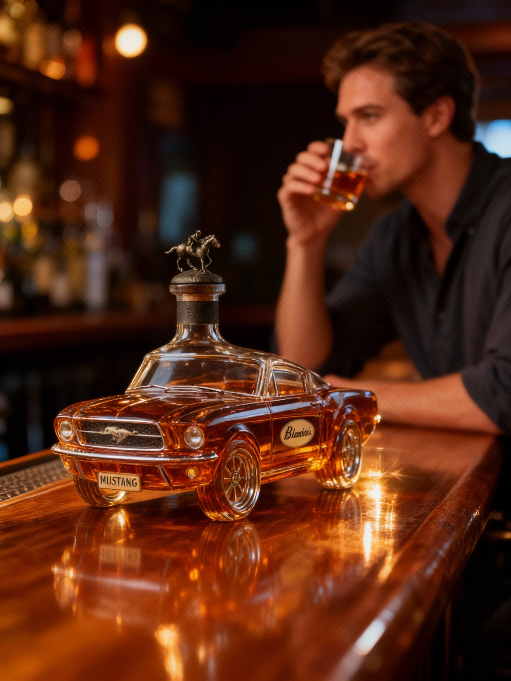 Zenthra | Mustang Auto Vorm Whisky Decanteerder | 3D Ontwerp Glazen De